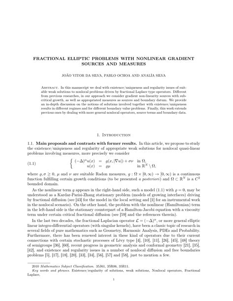 Pdf Fractional Elliptic Problems With Nonlinear Gradient Sources And Measures