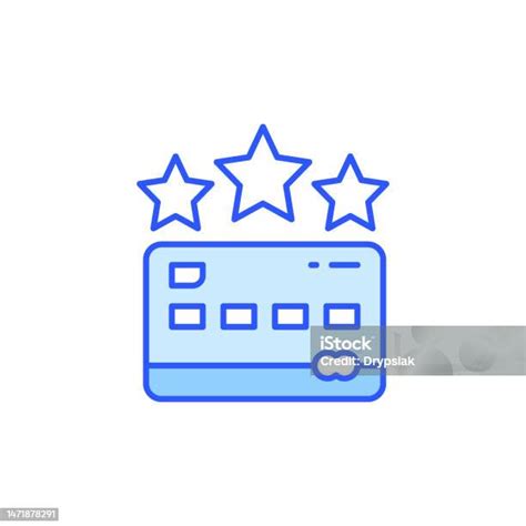 신용 카드 등급 리뷰 3 성급 등급 파란색 선형 아이콘입니다 쇼핑 온라인 뱅킹 금융 기호 디자인 고급에 대한 스톡 벡터 아트 및 기타 이미지 Istock