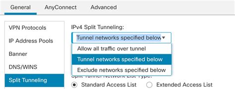配置anyconnect以通过ipsec隧道访问服务器。 Cisco