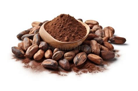 Rich Delights Cocoa Beans And Cocoa Pod Isolated On White Background Ai Generated Stock