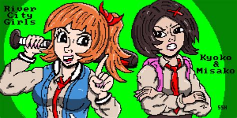 River City Girls Kyoko And Misako Pixel Art Ssh By Oldmanorange On Newgrounds