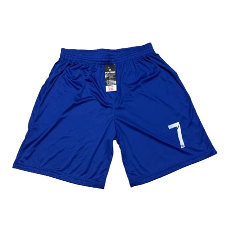 สกรีนเบอร์ได้ 1 99 กางเกงกีฬาขาสั้น สีน้ำเงิน ผ้าไมโครนุ่ม ใส่สบาย ระบายอากาศ กางเกงวิ่ง กางเกง