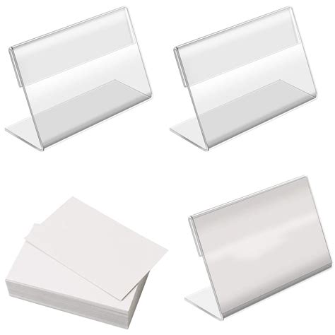 Sign Display Holder 20pcs Mini Sign Holder Clear Acrylic Sign