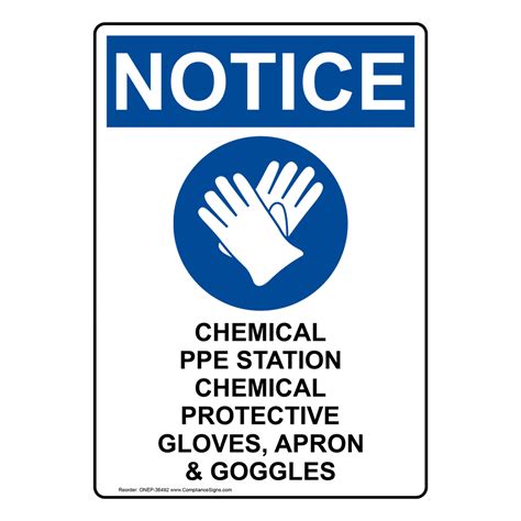 Vertical Chemical Ppe Station Sign Osha Notice