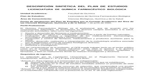 DescripciÓn SintÉtica Del Plan De Estudiosescolar1unammxplanesf
