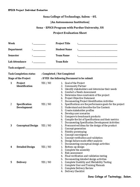 Evaluation Sheet Pdf Cognition