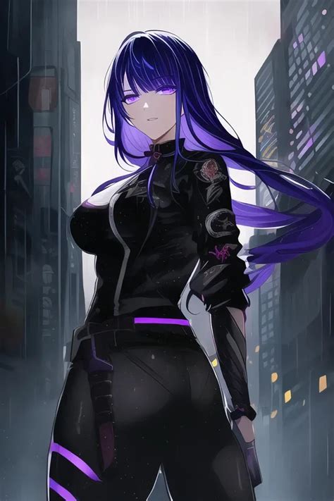 Арт Райден в стиле Киберпанк Genshin Impact Hoyolab