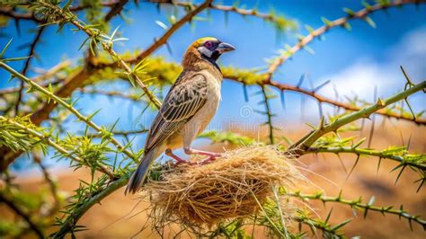 Sociable Weaver Bird Nest In Acacia Tree A Masterpiece Of Avian Architecture Stock Illustration