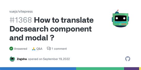 How To Translate Docsearch Component And Modal Discussion 1368