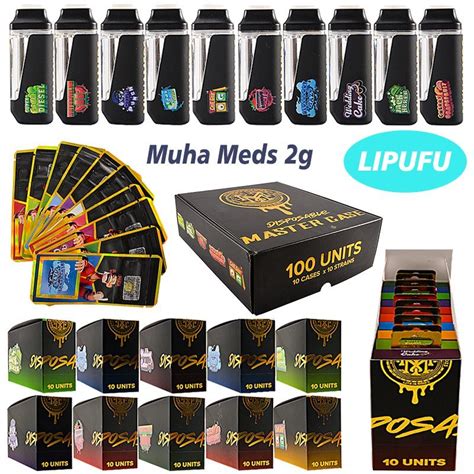 Muha Meds 2 Gram Disposable Vape Pens 2g Empty Vapes Rechargeable Device Carts Muha Meds