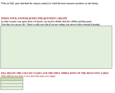 Solved Write An Sql Query That Finds The Category Names To