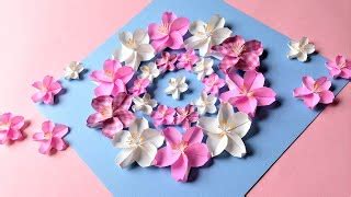 Origami Sakura Flower Cherry Blossoms Wreath Tutorial