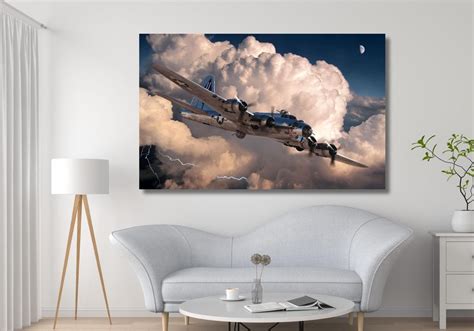 Retro Wwii World War Plane Aviation Print Aircraft Canvas Airplane