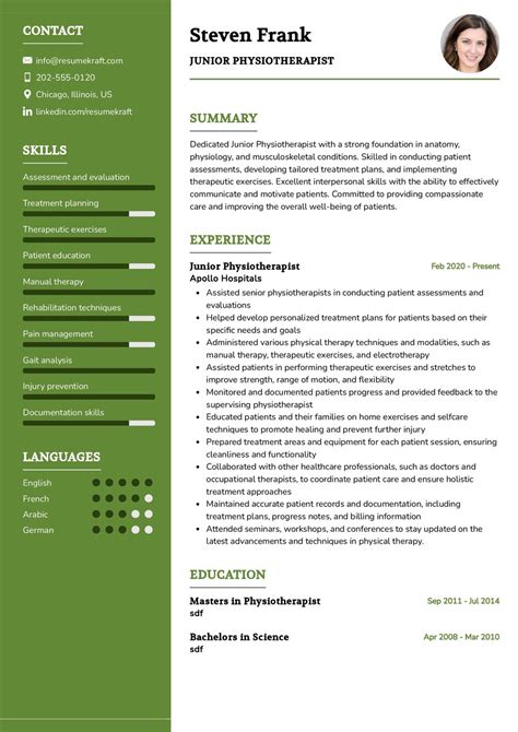 Physiotherapy Resume Format