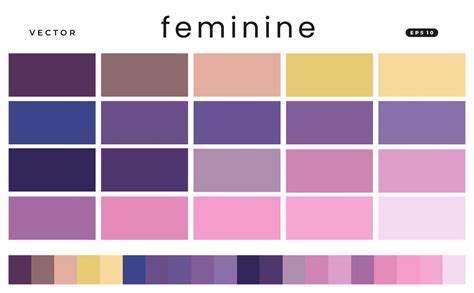 Feminine Color Scheme Palettes 46484044 Vector Art At Vecteezy