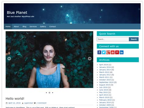 Blue Planet WordPress Theme FREE Nilambar Sharma