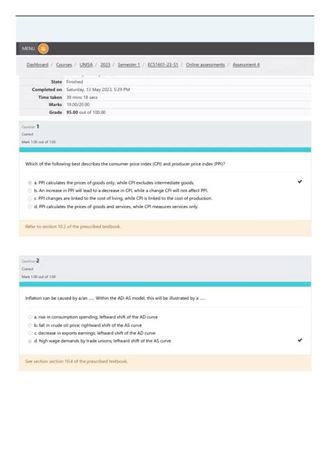 ECS Assessment Review Distinction Economics Ecs ECS Stuvia US