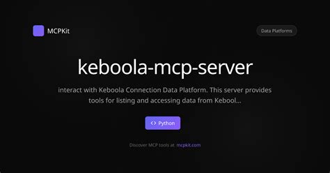 Keboola Mcp Server Data Platforms Mcp Tool Mcpkit Mcpkit Mcp