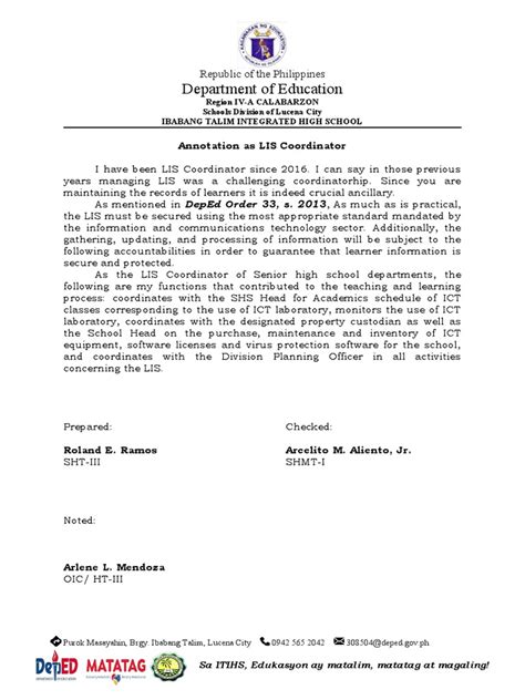 Annotation For Coordinatorship Pdf