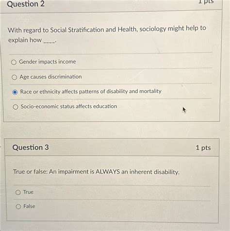 solved question 2with regard to social stratification and