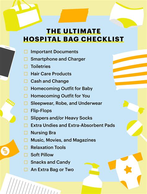 Hospital Bag For Labor And Delivery Checklist Printable