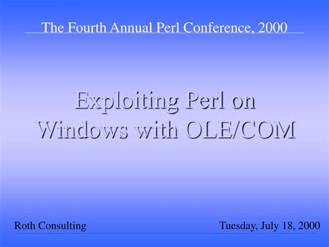 Ppt Exploiting Perl On Windows With Olecom Powerpoint Presentation