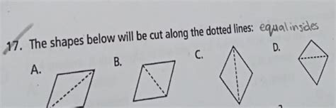 Solved The Shapes Below Will Be Cut Along The Dotted Lines Equol In