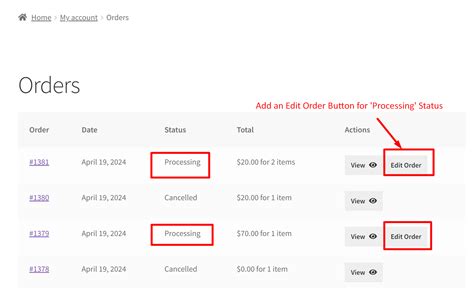 How To Allow Customers To Edit Orders Woocommerce My Account Page Tyche Softwares