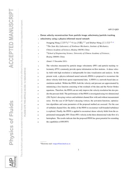 Pdf Dense Velocity Reconstruction From Particle Image Velocimetry Particle Tracking