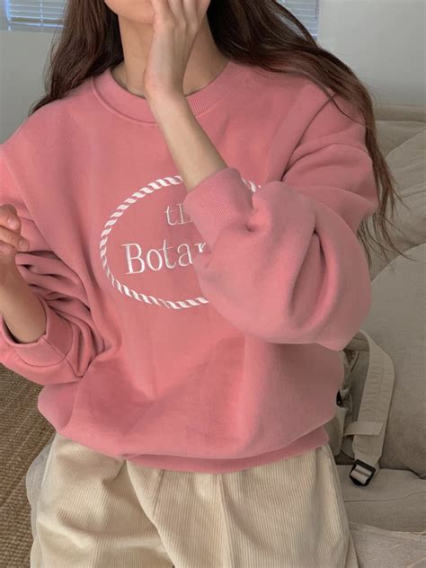 리베브 🔥겨울 양기모 보잉 레이어드 세미 크롭 오버핏 기모 맨투맨 티 핑크