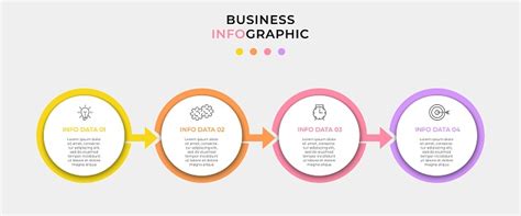 아이콘과 4가지 옵션 또는 단계가 있는 비즈니스 인포그래픽 디자인 템플릿 벡터입니다 프로세스 다이어그램 프레젠테이션 워크플로