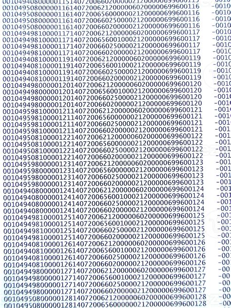 Database Concept With Printed And Coded Database Records 10731581 Stock