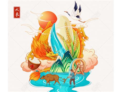 大米包装插画手绘设计 kwtzhb 站酷ZCOOL