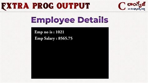 Printing Integer And Float Values In C Lang Telugu 4 Programs Extra Output Computers Adda