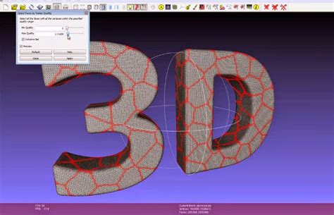 วิธีการสร้างโครงร่าง Voronoi จากรูปแบบ 3 มิติโดยใช้ Meshlab Graphic