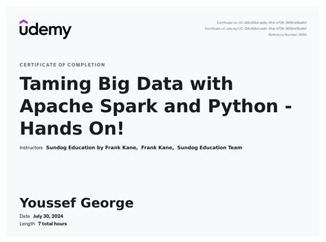 completed taming big data with apache spark and python youssef