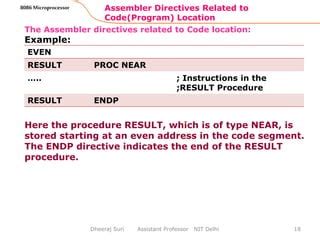 Time Delay Programs And Assembler Directives 8086 PPT