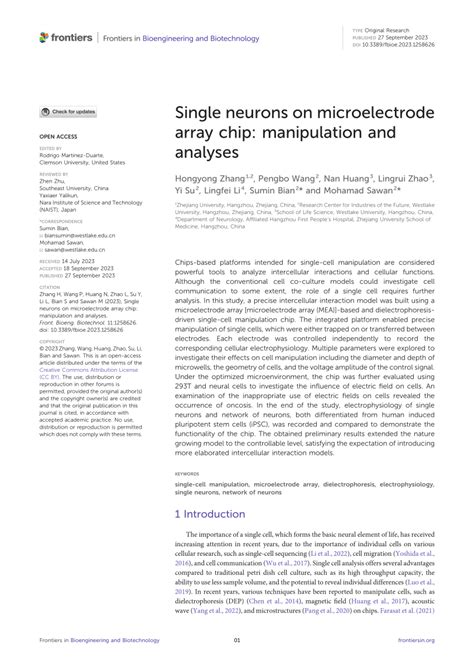 Pdf Single Neurons On Microelectrode Array Chip Manipulation And Analyses