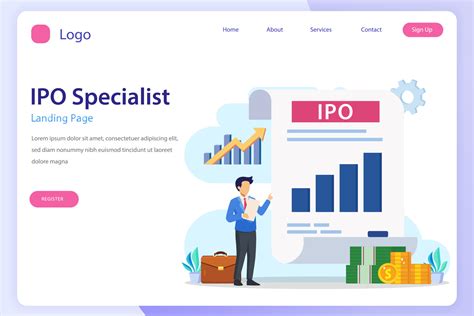 Ipo Initial Public Offering Concept Ipo Landing Page Website Flat Vector Template 12797476