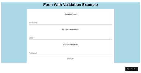 Mui Rhf Components Validation Example Codesandbox