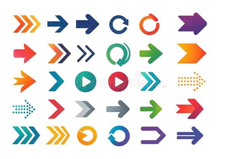 Colorful Modern Arrow Icons Collection For Infographics And Interfaces Featuring Bold Design