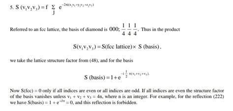Solved Structure Factor Of Diamond The Crystal Structure Of