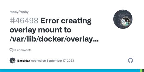 Error Creating Overlay Mount To Varlibdockeroverlay2 Init