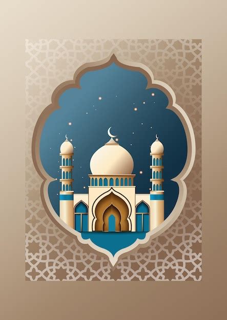 현실적인 라마단 배경d 프리미엄 벡터