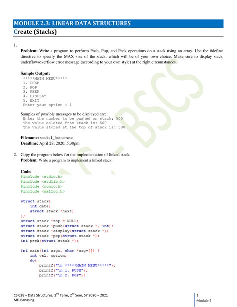 CS Module Create CS Data Structures Nd Term Nd Sem SY MD