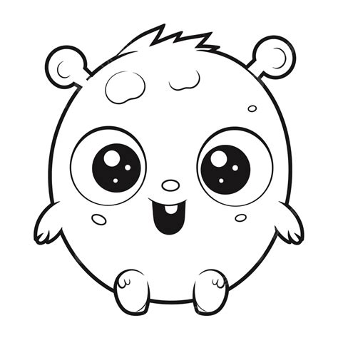 귀여운 작은 괴물 색칠 페이지 개요 스케치 드로잉 벡터 재미있는 간단한 그림 재미있는 간단한 개요 재미있는 간단한 스케치 Png 일러스트 및 벡터 에 대한 무료