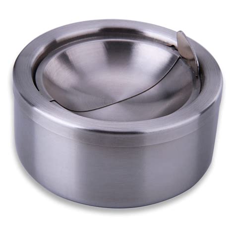 Hanlongyu Outdoor Ashtray With Lid Flip Top Stainless Steel Ash Tray