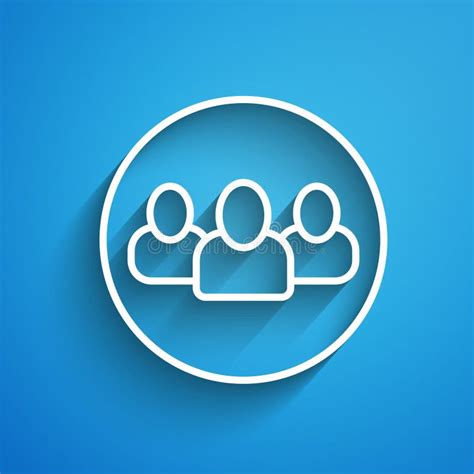 White Line Project Team Base Icon Isolated On Blue Background Business Analysis And Planning