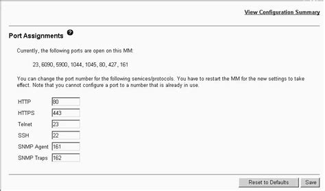 Bladecenter Web Interface Mm Control Port Assignments Page