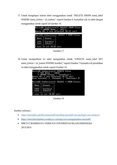 Langkah Langkah Menginstall Maria Db Penerapan Ddl Dan Dml Pdf